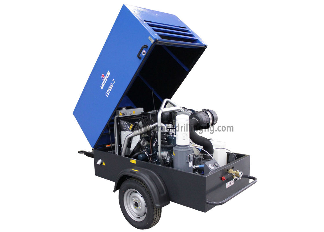 Small Portable Screw Air Compressor Diesel Power 179cfm 7 Bar For ...