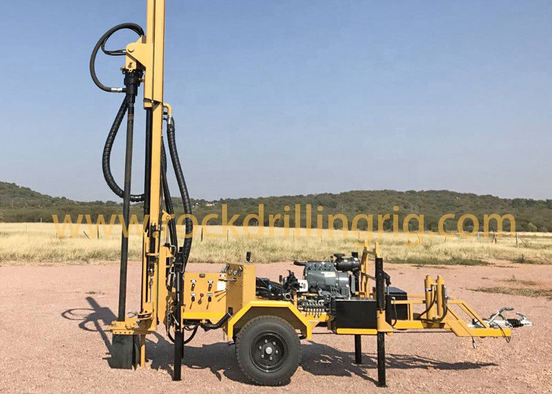 200m Trailer Mounted Water Well Drilling Rig With Diesel Engine Water ...