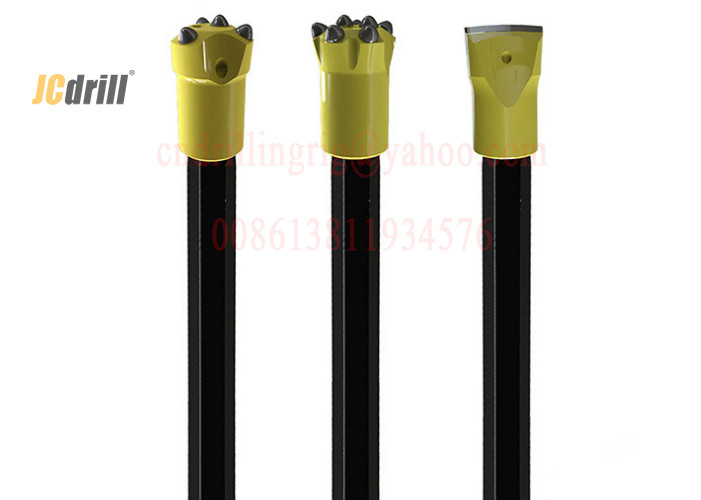 H22 Tapered Rock Drill Steel Rod , Hexagonal Hollow Mining Drill Rods