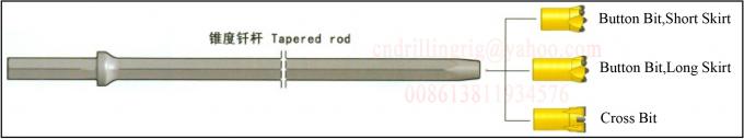 11° Hex22mm / Hex25mm Rock Steel Tapered Rod , Blast Hole Drilling Rod