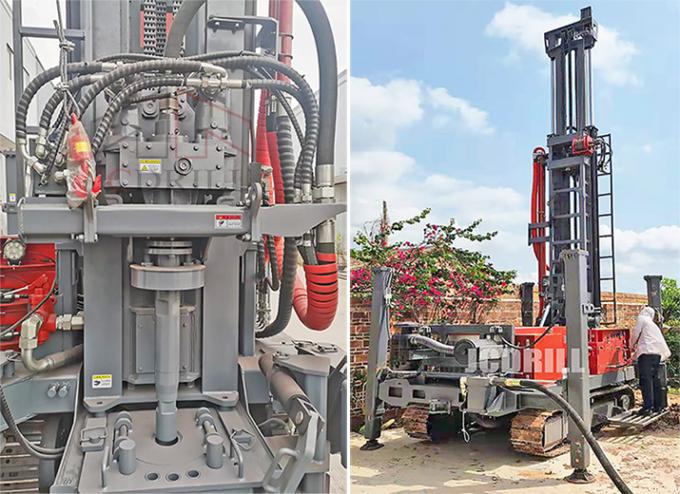 CWD400T 400m Mud Rotary and DTH Water Well Drilling Rig
